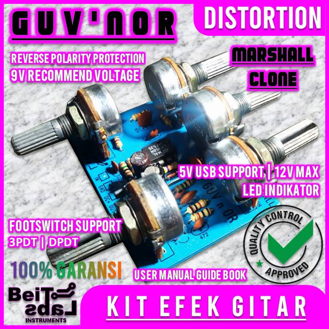 Marshall GUV'NOR Guitar Effect KIT- Distortion Clone GUVNOR | Shopee Philippines