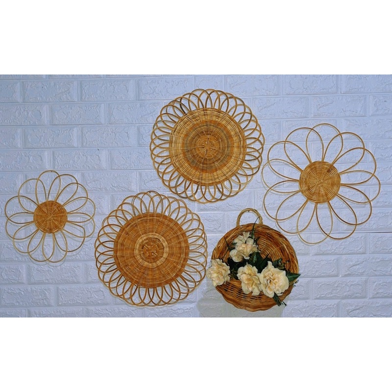 Nordic | Native | Minimalist | Rattan Wall Decor Set of 5 | Shopee ...