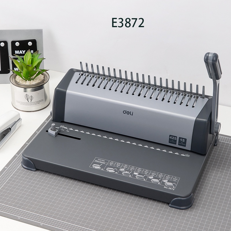 Deli Comb Binding Machine 21 Hole Paper Punch Puncher A4 Office Comb Binding Machine E3872 ...