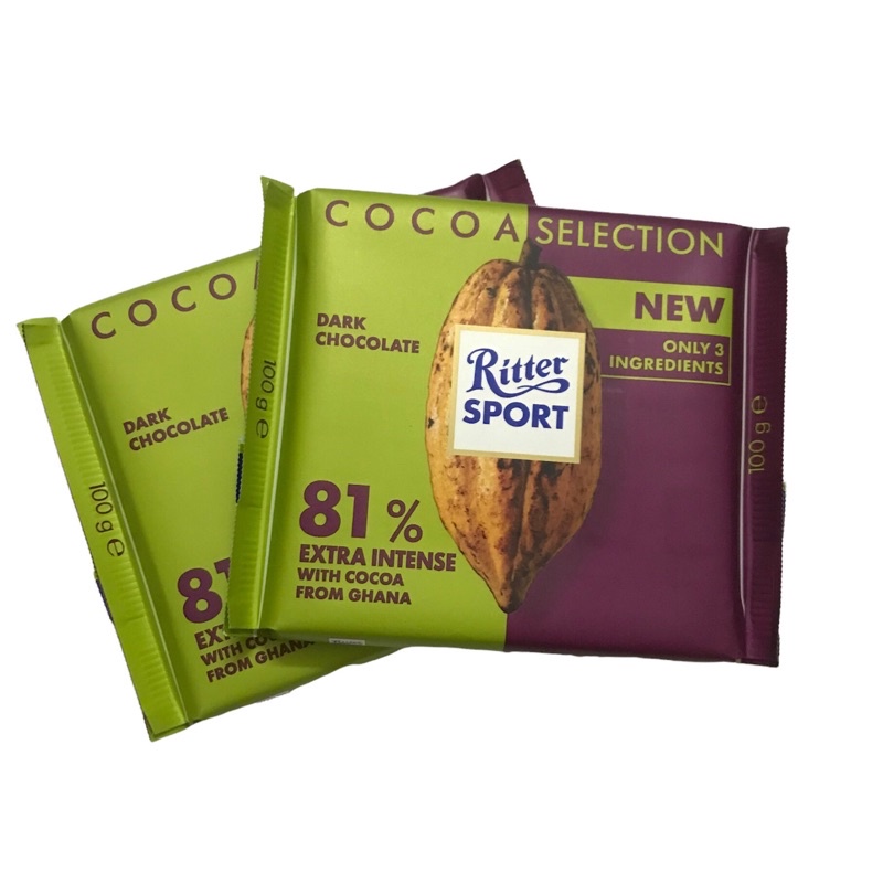Socola Đen Ritter Sport 81% Cacao Thanh 100g | Shopee Philippines