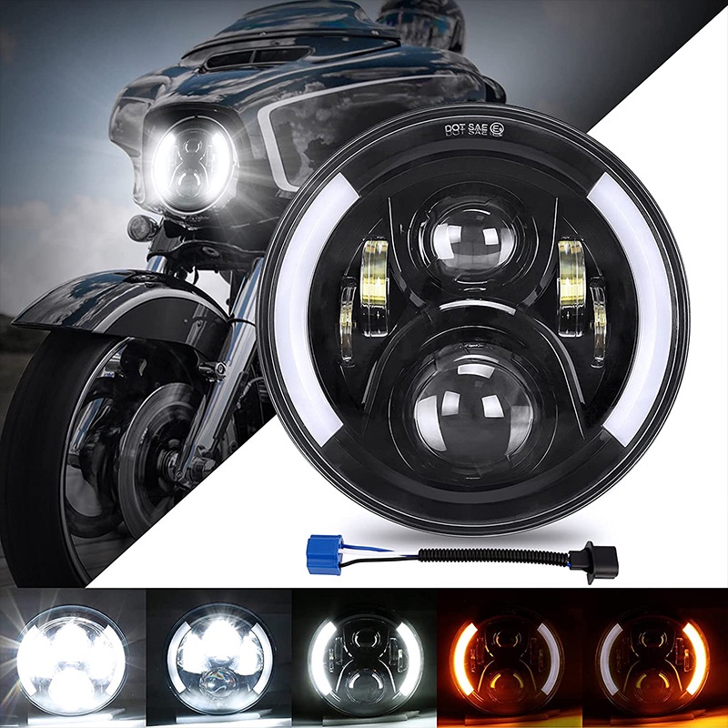 Motorcycle 7 Inch LED Headlight for Touring Ultra Classic Electra ...