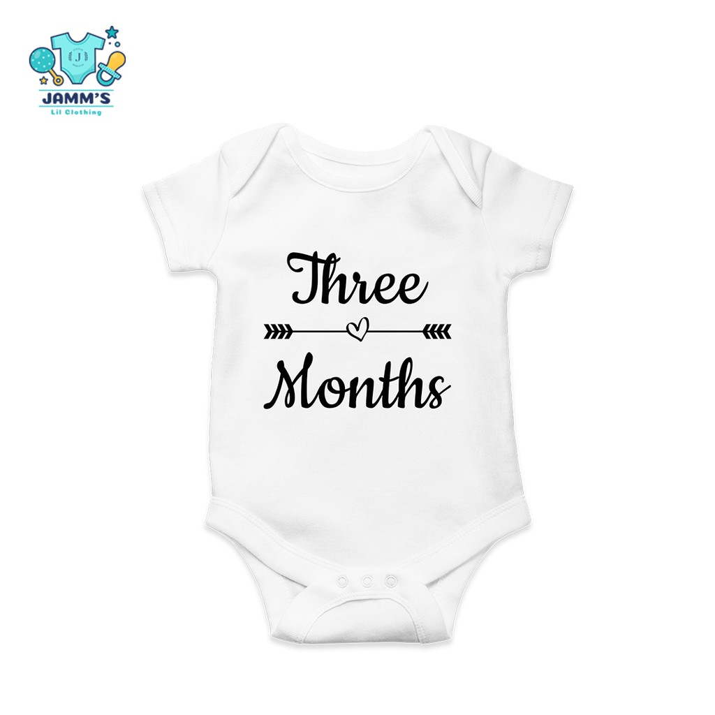 Three Months Old - Baby clothes onesies monthly milestone for boy and ...