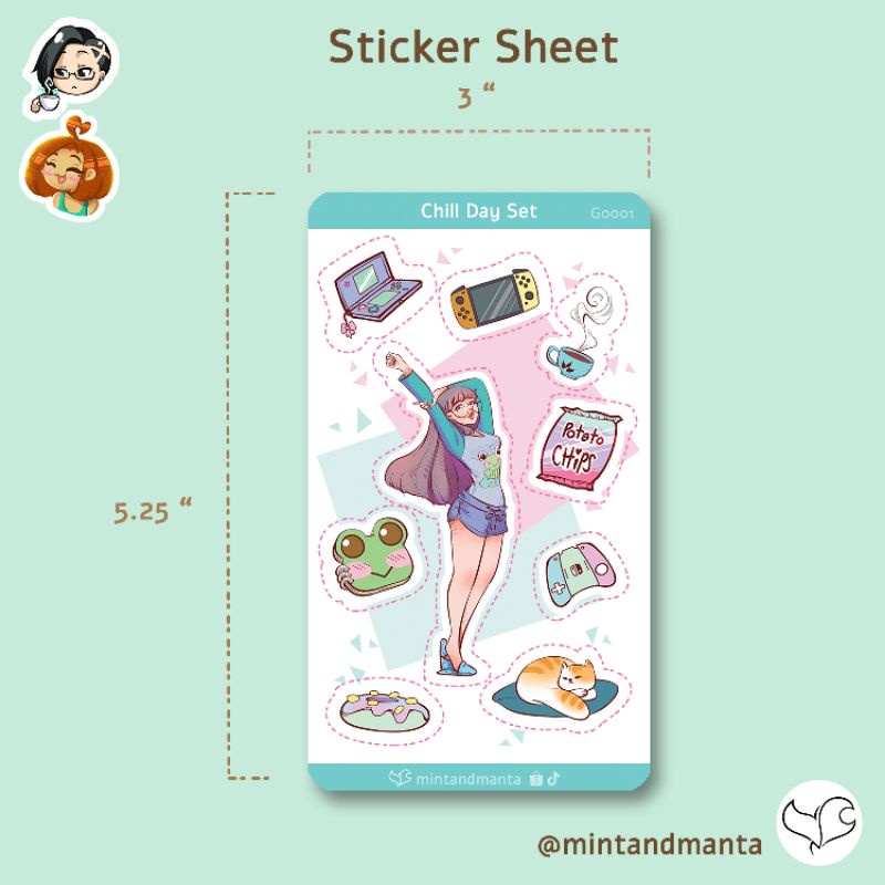 Stickers Sheet - Chill Day Kiss Cut Stickers | Journal Stickers ...