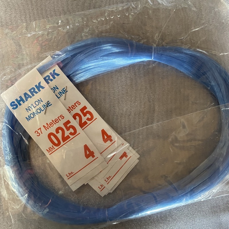SHARK BLUE NYLON MONOLINE 37MTS/PACK/10 COILS (025mm-060mm) | Shopee ...