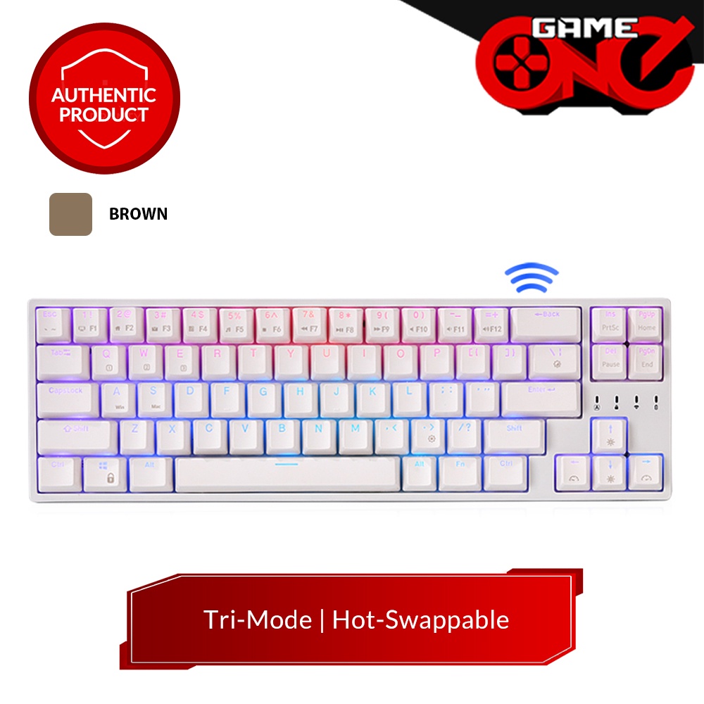 RK Royal Kludge RK68 Plus (RK871) Tri-Mode RGB Mechanical Keyboard - White [Brown] | Shopee ...