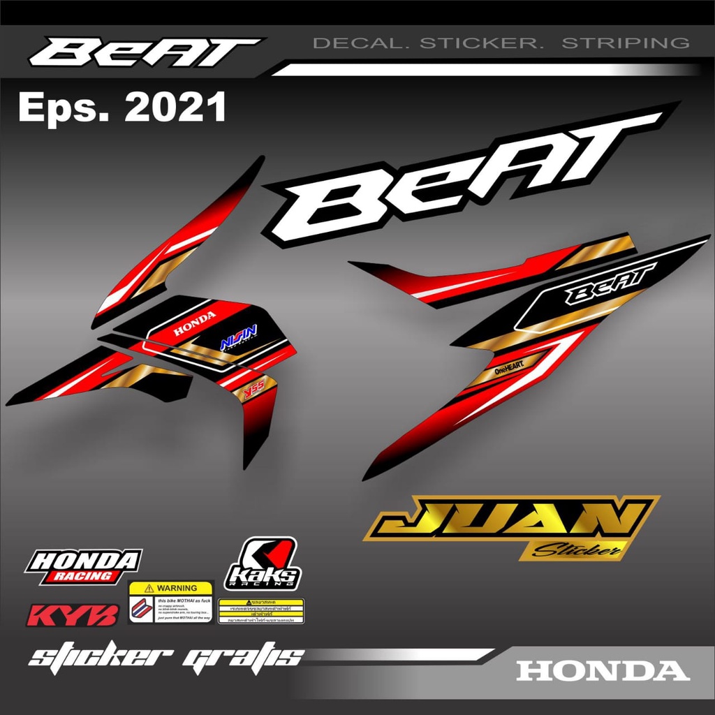 Striping Beat Deluxe Sticker Beat Street New 2021 2022 Honda Motorcycle ...