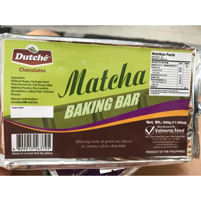 Dutche matcha baking bar 500g | Shopee Philippines