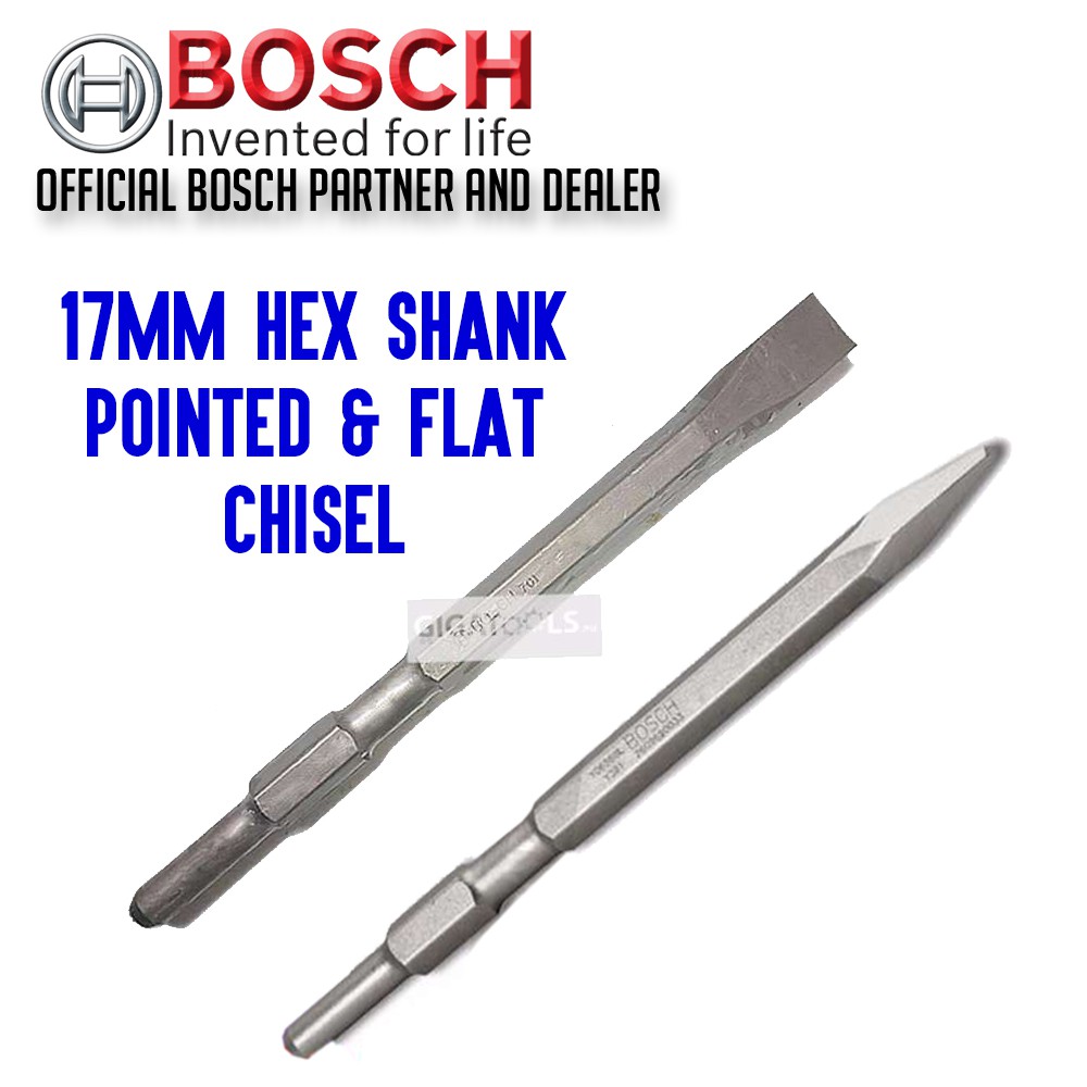 Bosch 17mm Hex Shank Chisel with ( HEX SHANK ) VARIANTS | Shopee ...