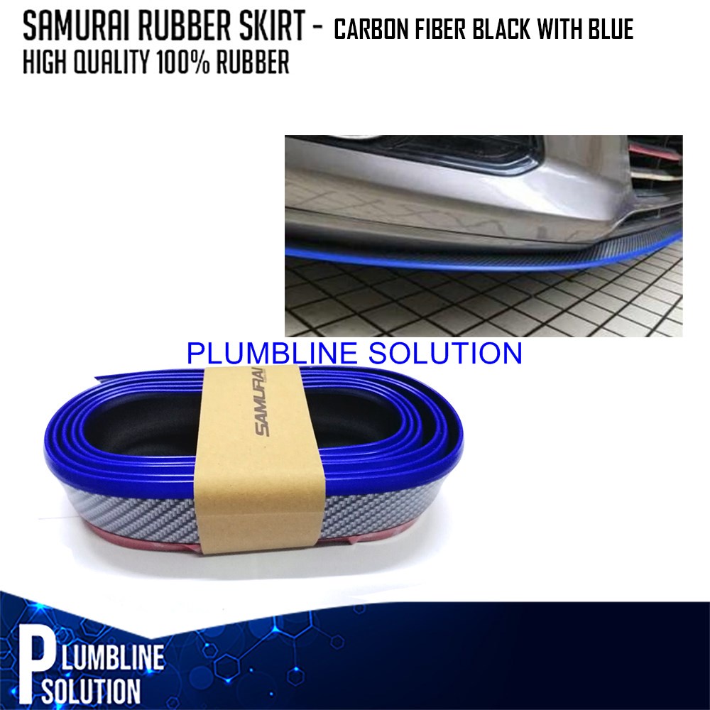 Samurai Carbon Fiber Black with Blue Lining Car Front Bumper Lip ...