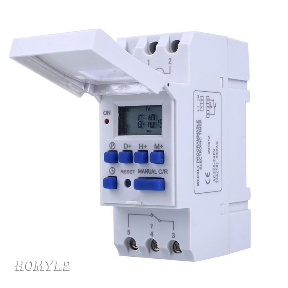 AC 220V 16A DIN Rail Mounting Digital Switch Weekly Timer Relay Switch ...