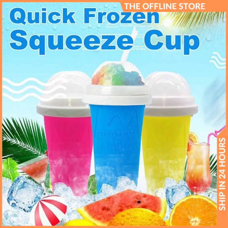 Slushy Cup Quick-Frozen Smoothie Maker Frozen Magic Squeeze Cup Peasy ...