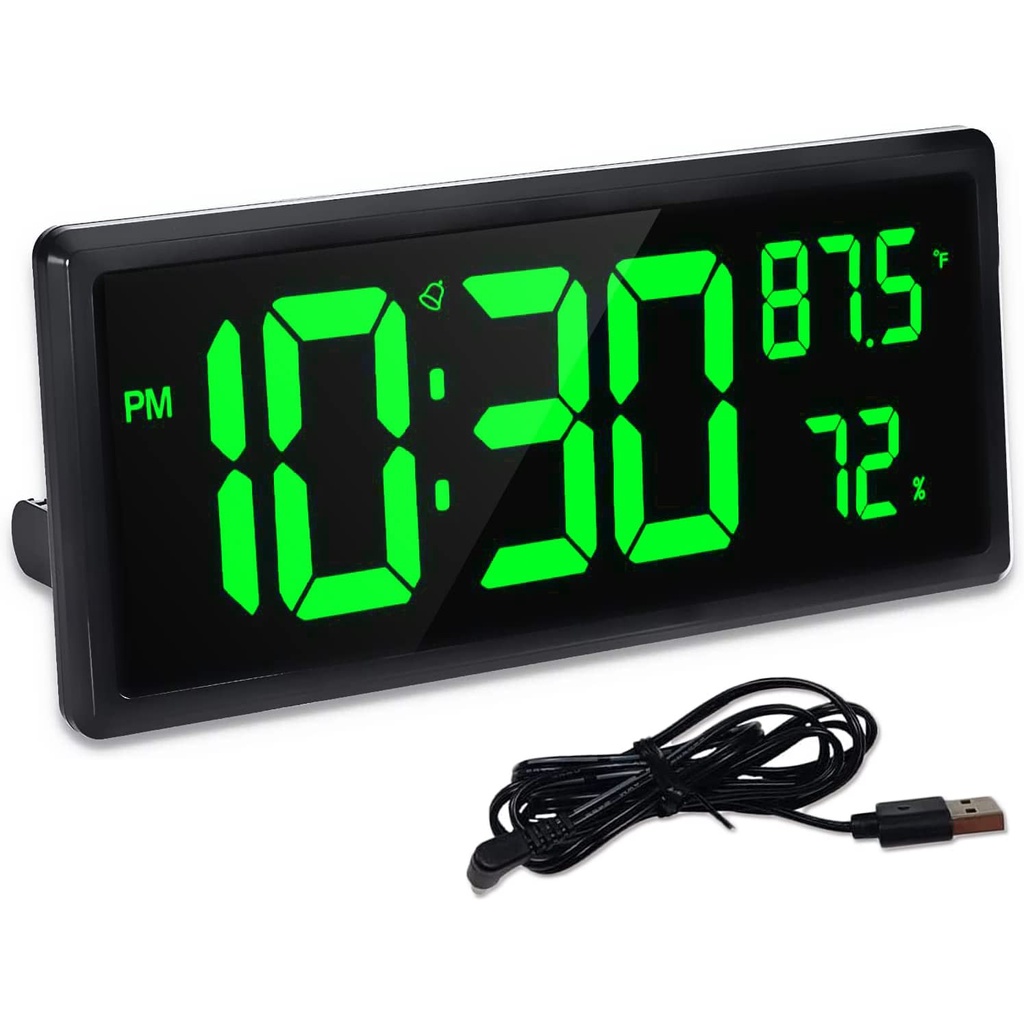 Digital Clock Large Display Large Digital Wall Clock with Temperature ...
