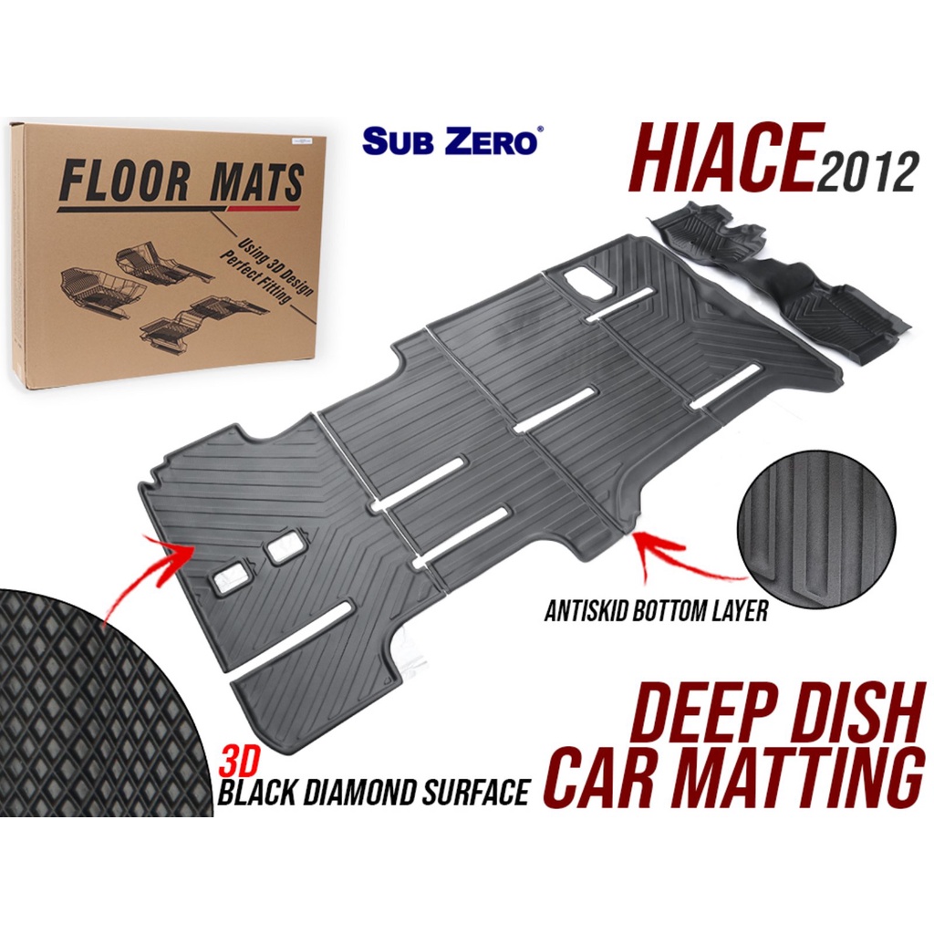 Toyota Hi ace Commuter 2012 to 2025 Thailand Made Floor Liner Deep Dish ...