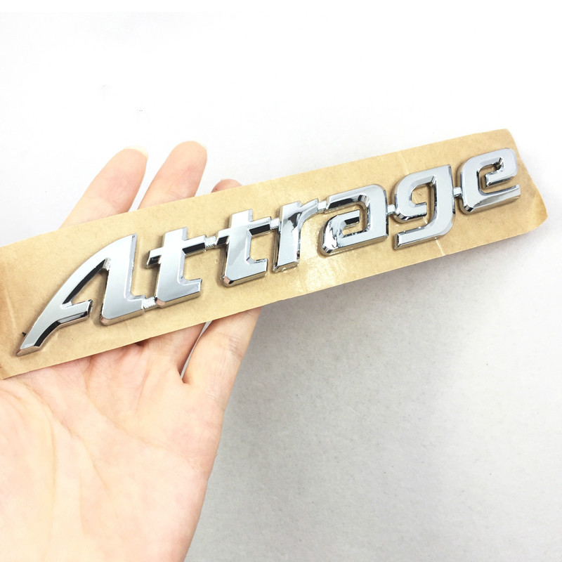 1 x ABS Chrome Attrage Logo Car Auto Trunk Lid Emblem Badge Sticker ...