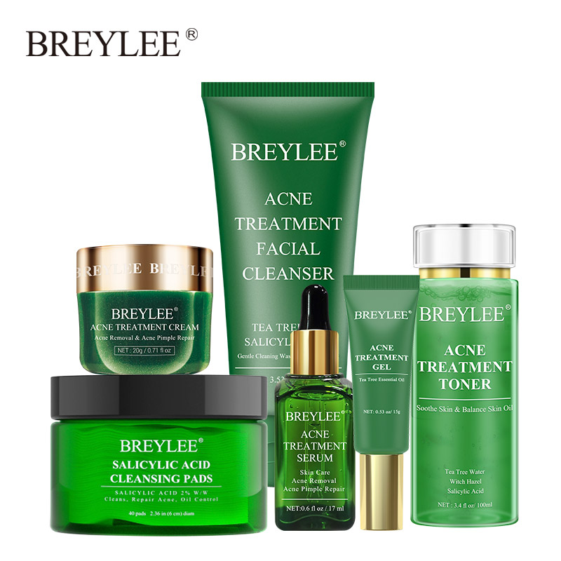Breylee acne 6-piece set(facial cleanser,acne toner,serum,cream,gel ...
