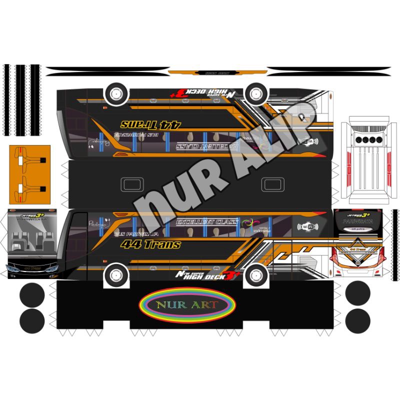 HITAM Diy bus papercraft, 44 TRANS (black) | Shopee Philippines