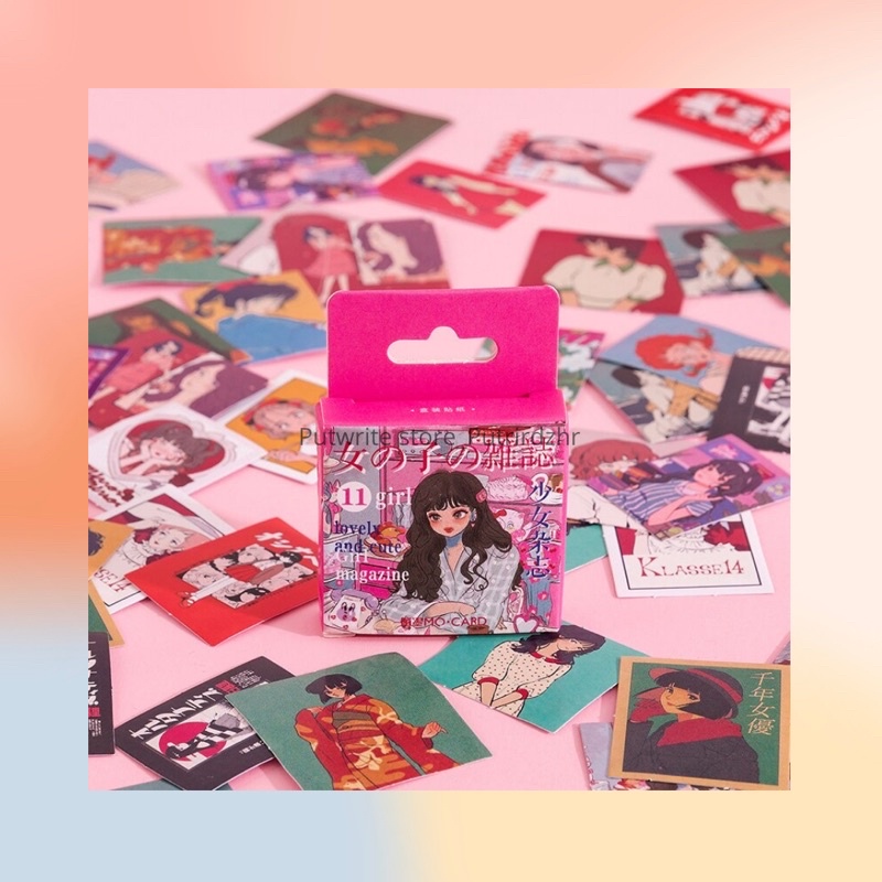 Anime Japan Girl Aesthetic Deco Sticker 46 PCS | Shopee Philippines