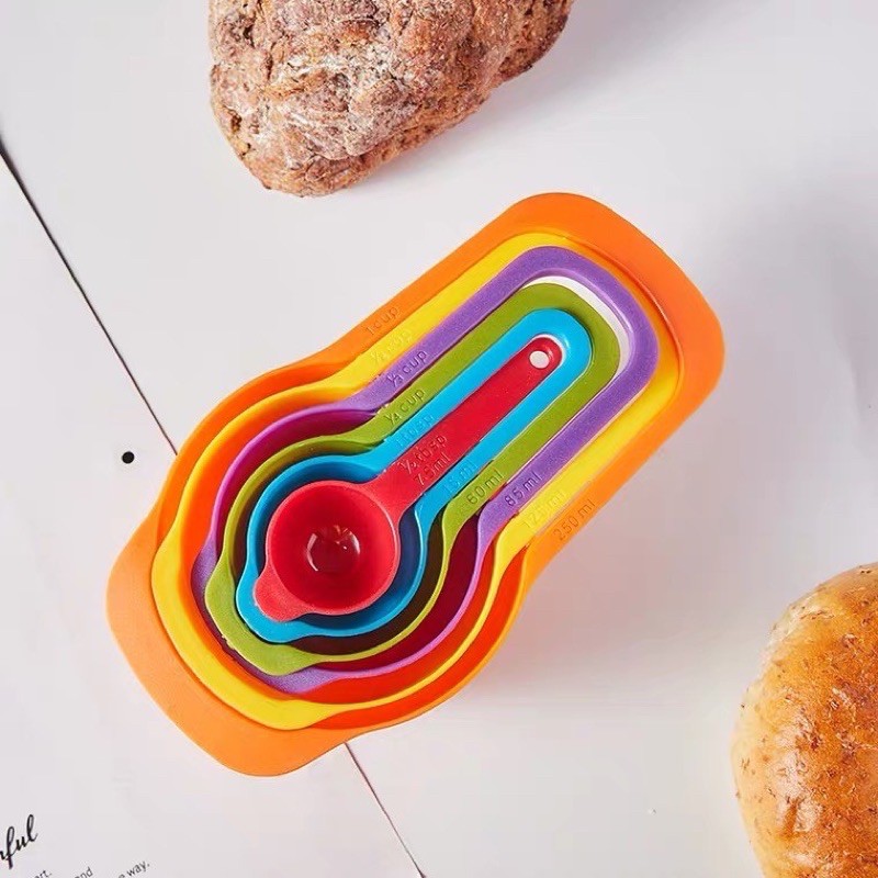 6 piece set Rainbow measuring cup Combination measuring cup tool Baking ...