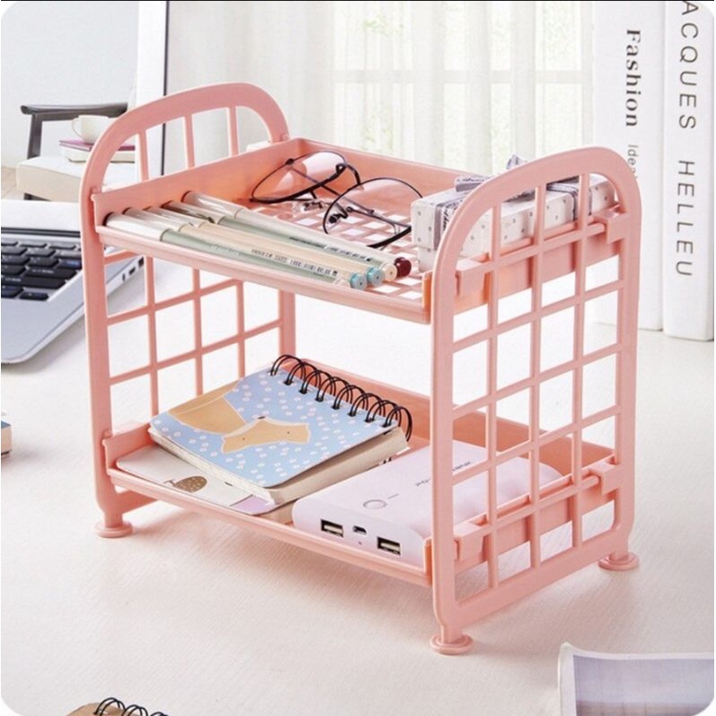 GM ] 2 Tier Plastic Mini Stacking Shelf / Multipurpose 2 Tier Plastic ...