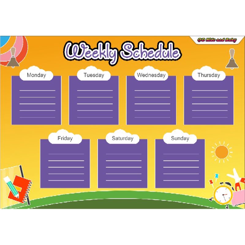 A3 weekly planner weekly schedule APE educational props board game ...
