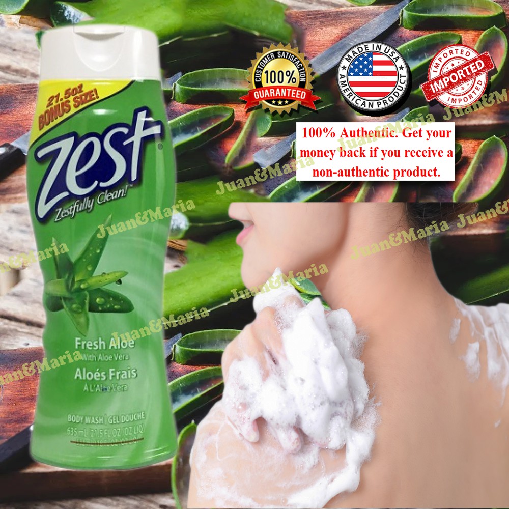 ZEST BODY WASH ALOE VERA 635 ml Moisturize irritated skin smooth and ...