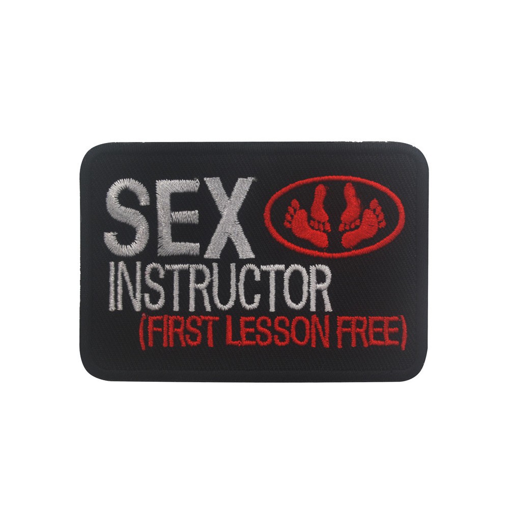 Sex Instructor First Lesson Free Military Morale Velcro Patches