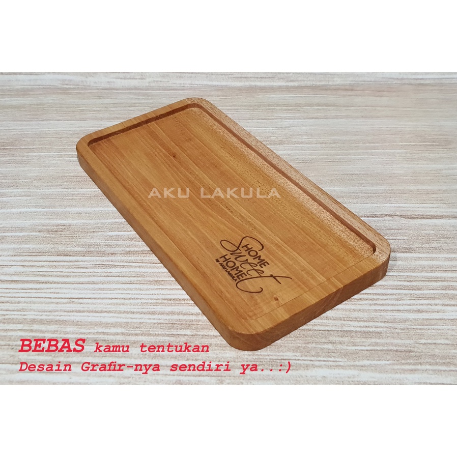 KAYU Free Engraving Mahogany Tray 11x21cm/Tray/placemat - [RECTA ...