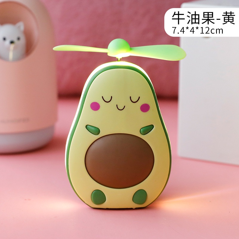 New Avocado USB Charging Fan with Mirror Outdoor Handheld Student Mini ...