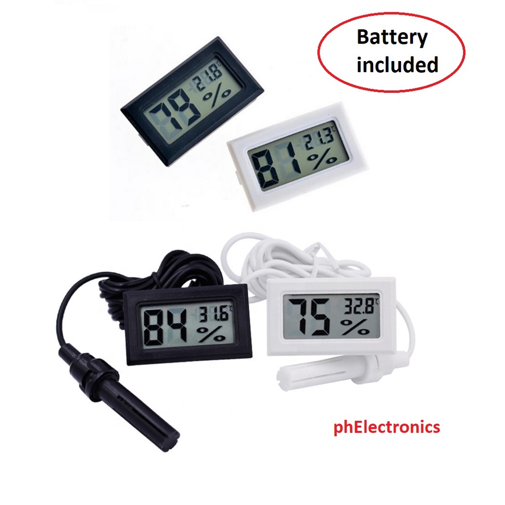 Mini Digital LCD Thermometer Hygrometer Gauge Refrigerator Aquarium ...