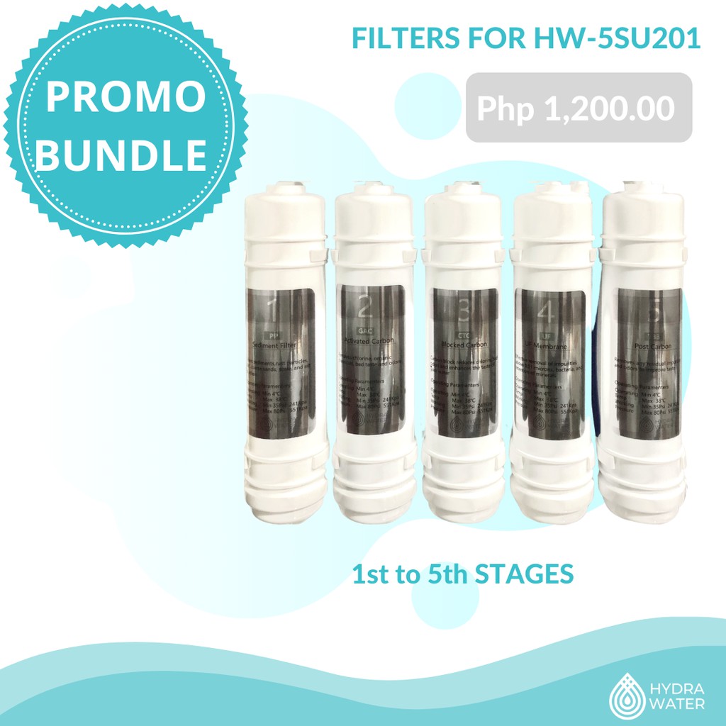 [Hydra Water] Water Filter Cartridge Promo Bundle 5 Filters for HW ...