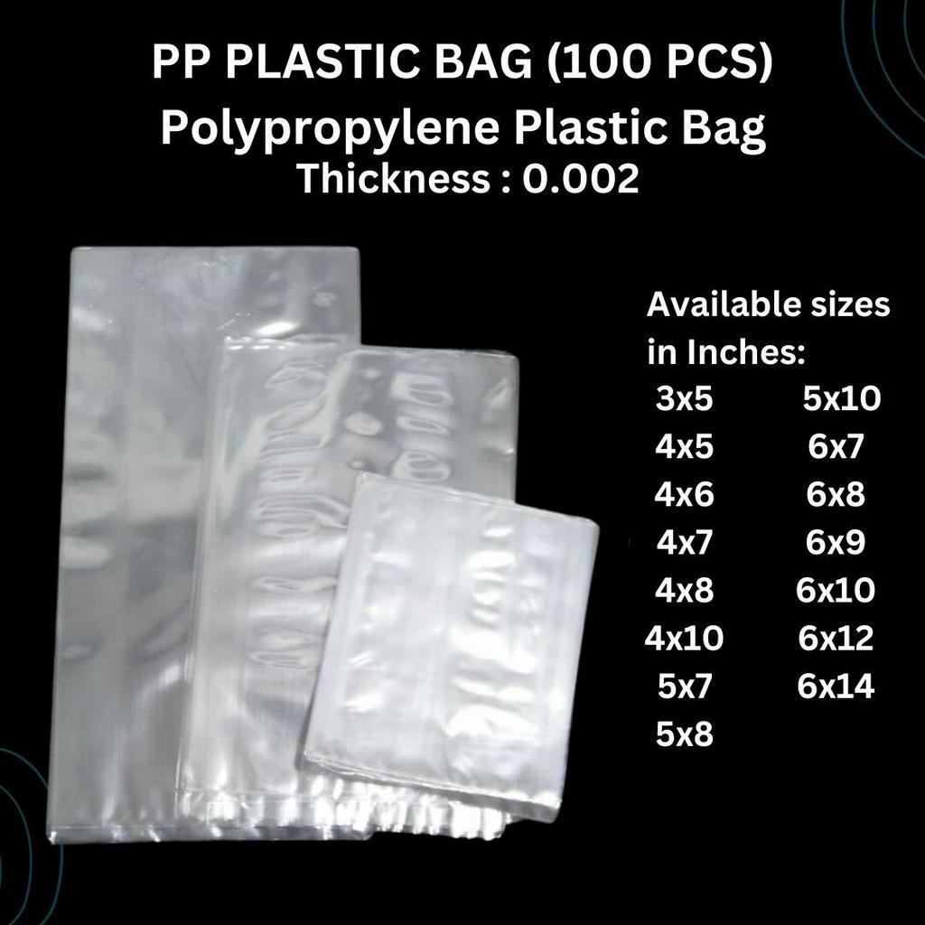 100pcs PP Clear Plastic bags (3 to 6 inches) 0.002 thickness (makapal ...