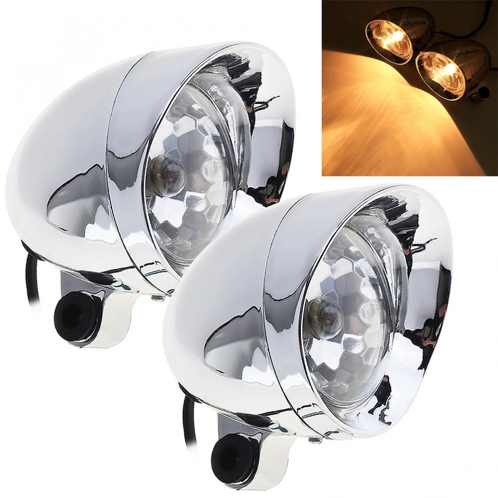 2pcs/set 10W Universal Motorcycle Headlights Motorbike Retro Fog Light ...
