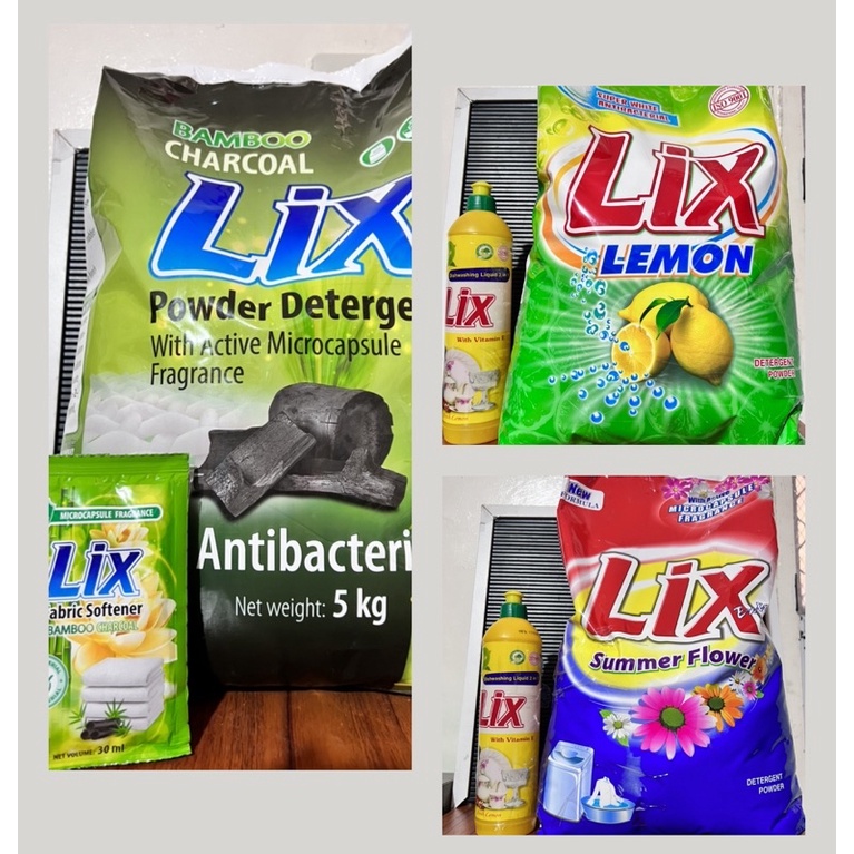 Lix Detergent Powder Summer Flower/ Lemon / Bamboo Charcoal 5 kilos ...