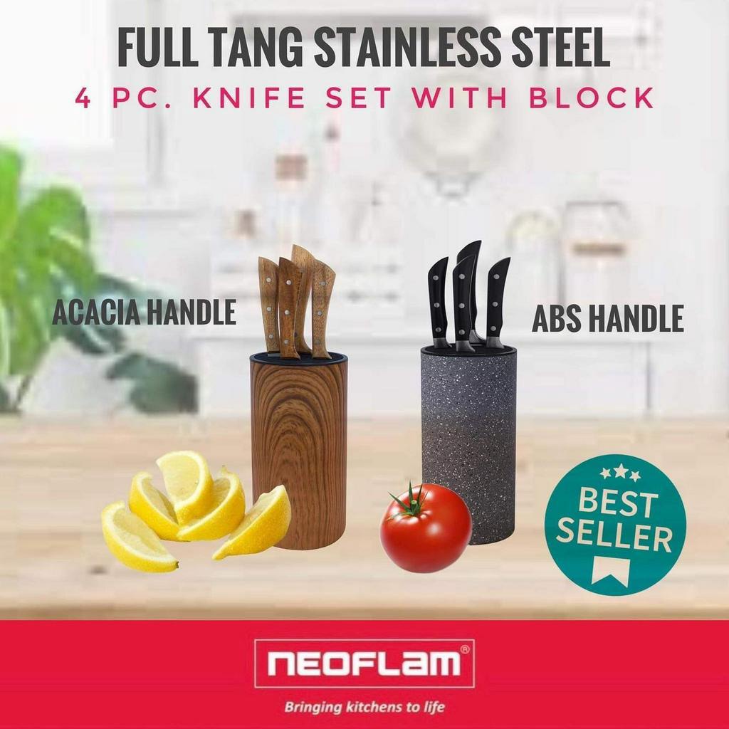 4 PC KNIFE SET WITH BLOCK BY NEOFLAM | Shopee Philippines