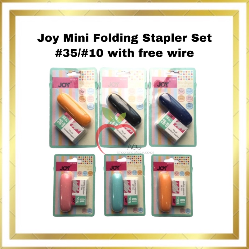Joy Mini Folding Stapler Set #35/#10 with free wire | Shopee Philippines