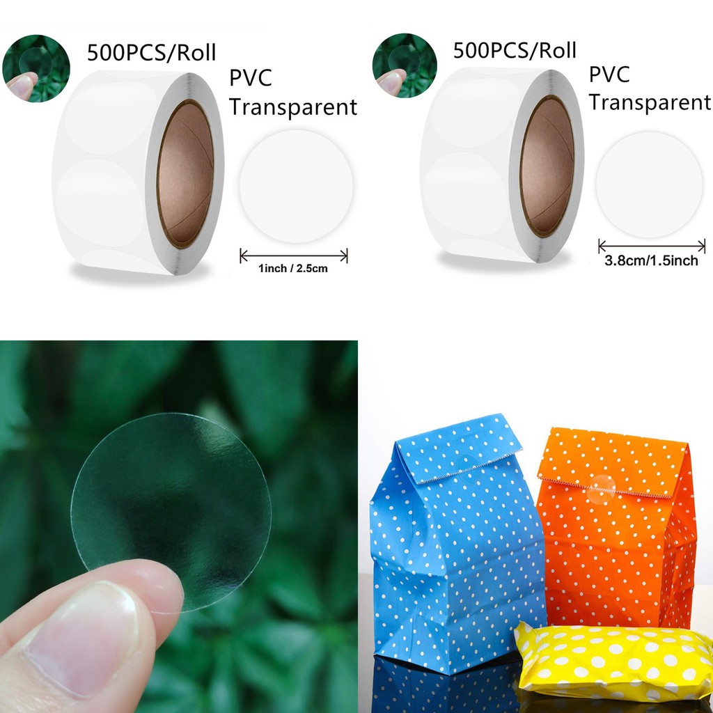 500 PCS 1.5Inch Round Clear Transparent Package Envelope Mail Wafer ...