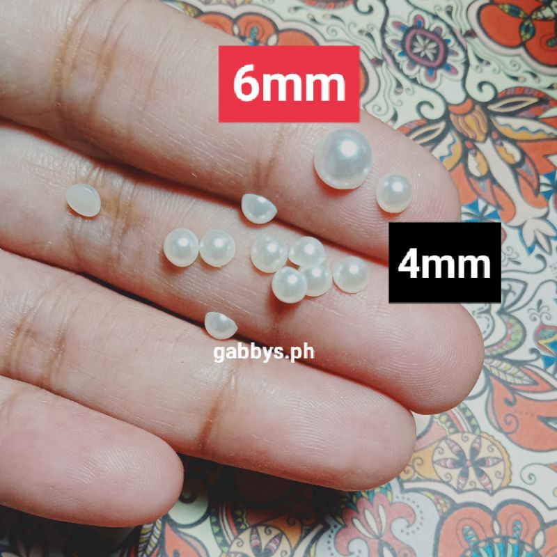 4mm Pearl flatback beads 60 pcs(2packs) | Shopee Philippines