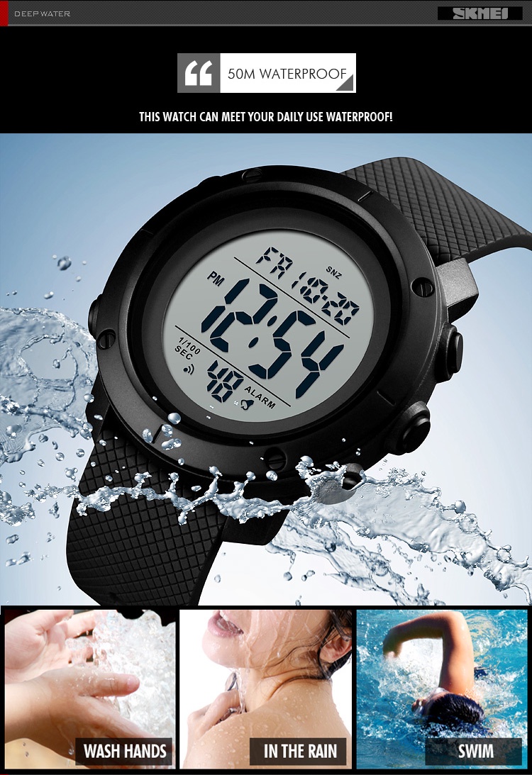 SKMEI Watch for Men Digital Movement Men Watch 50M Waterproof EL ...