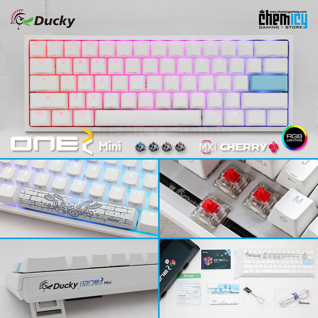 Ducky One 2 Mini RGB LED 60% Mechanical Gaming Keyboard - Pure White ...