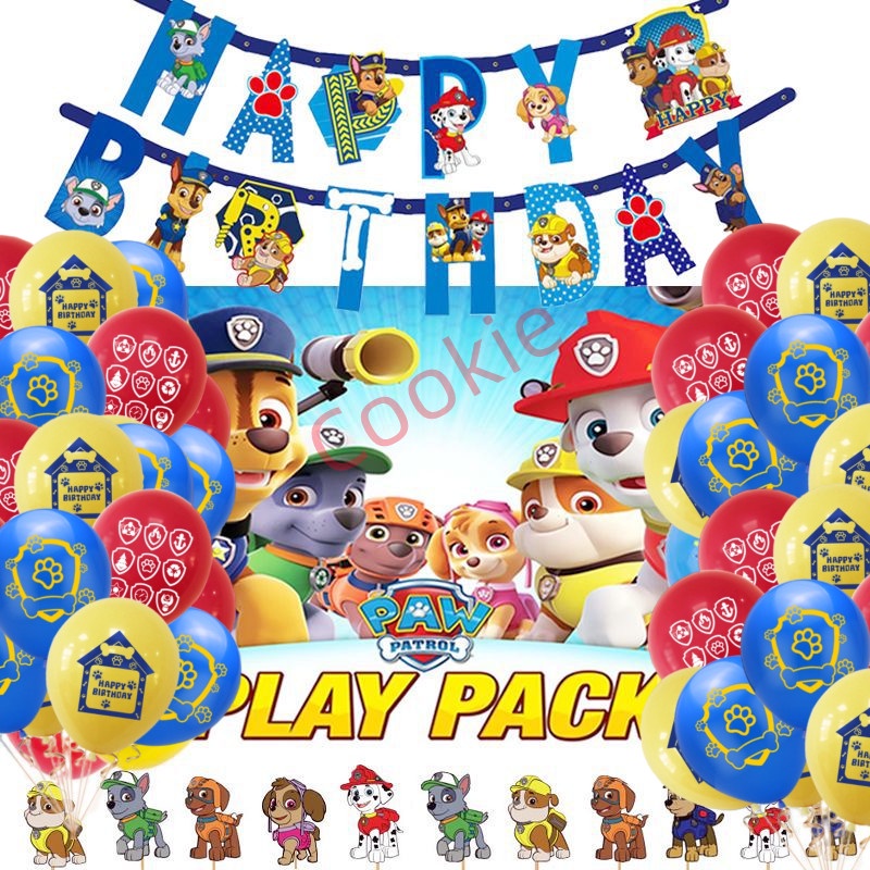 Paw Patrol Balloons Party Decorations For Kids Birthday Paw Printed Latex Balloon Baby Shower ...