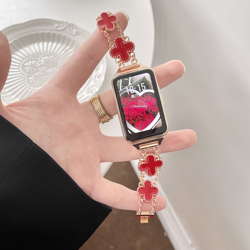 Clover Metal Strap for Huawei Watch Fit 2 Smart Watch Band Elegant ...