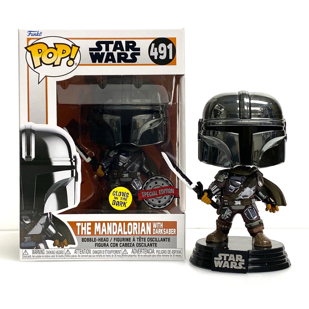 The Mandalorian with Darksaber # 491 Funko Pop GITD Special Edition ...