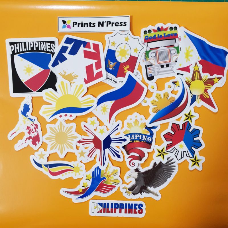 Philippine flags and symbols (23pcs) waterproof vinyl sticker. 2in ...