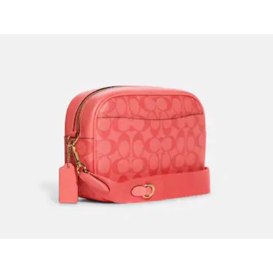 COACH jamie camera bag in blocked signature canvas (pink lemonade ...
