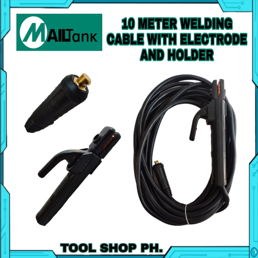 MailTank 10 meters Welding Cable Black with Electrode Holder and ...