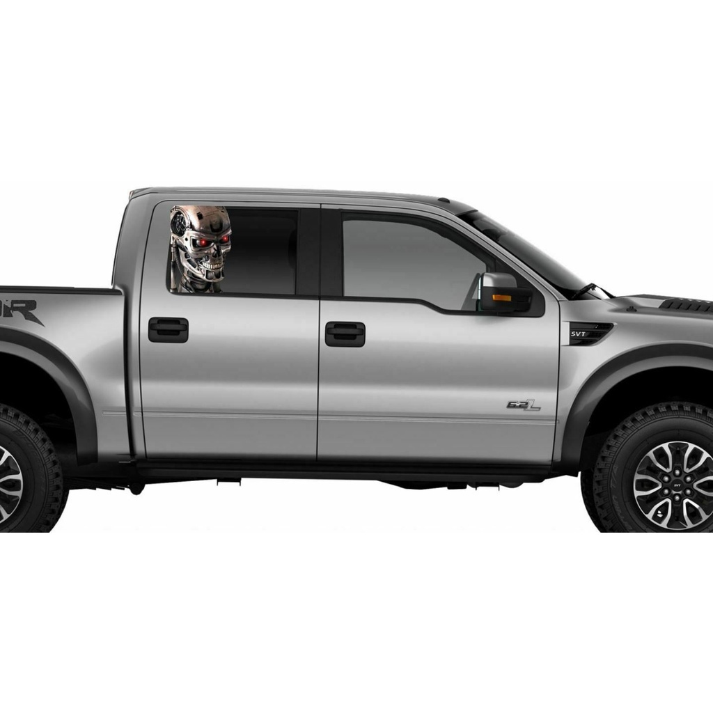 2xSkull Robot Decal Car Vinyl Wrap Full Color Graphics Terminator ...