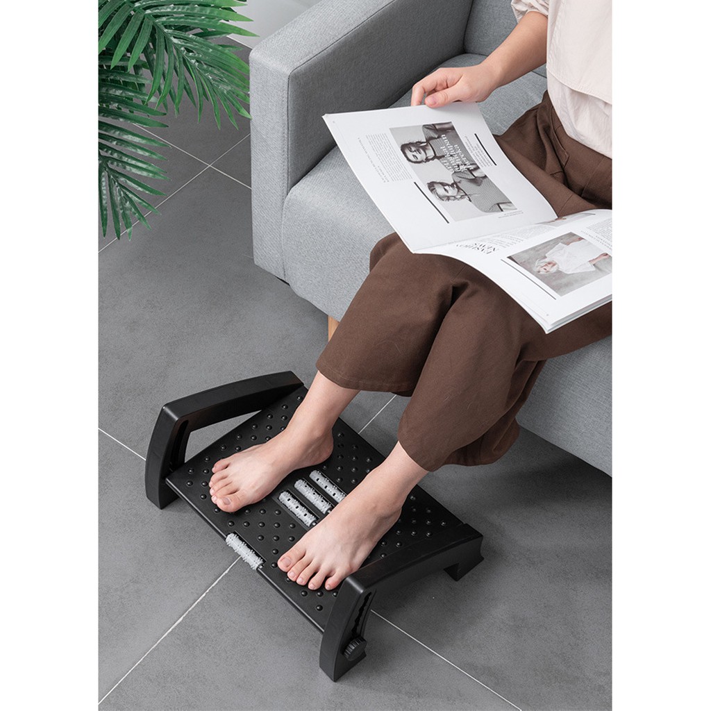 Ergonomic Footrest 2-Level Height Adjustable Angle Office Foot Rest ...