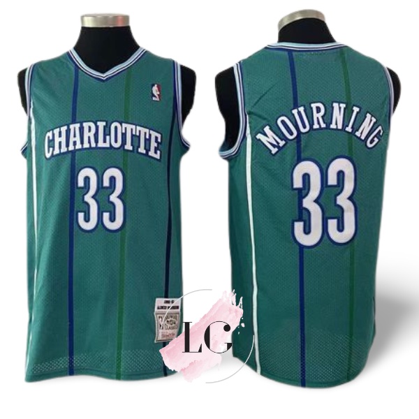 BASKETBALL JERSEY HORNETS MOURNING #33 PATCH OLD SCHOOL SWINGMAN ...