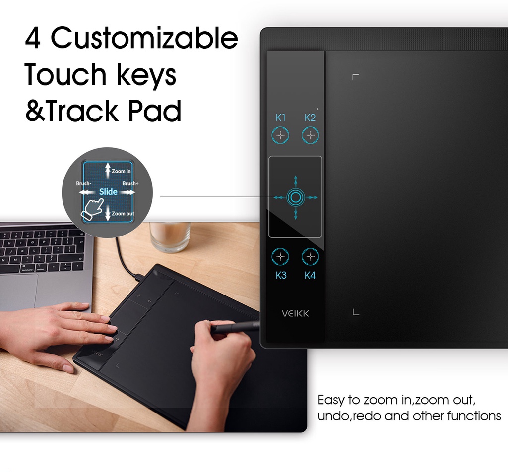 VEIKK A30 V2 Drawing Tablet 10*6 inch Pen Tablet with 8192 level ...