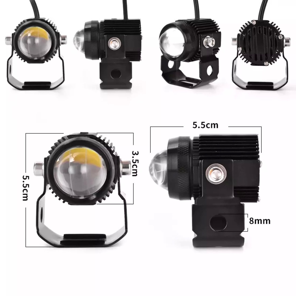 VGV Mini Driving Light LED White+Yellow Universal Motor Spotlight ...